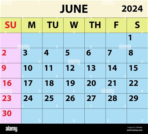 June Monthly Calendar