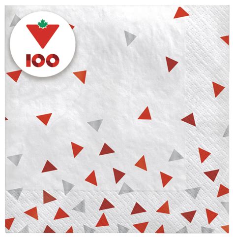 Canadian Tire 100th Anniversary Special Edition Lunch Napkins 16 Ct