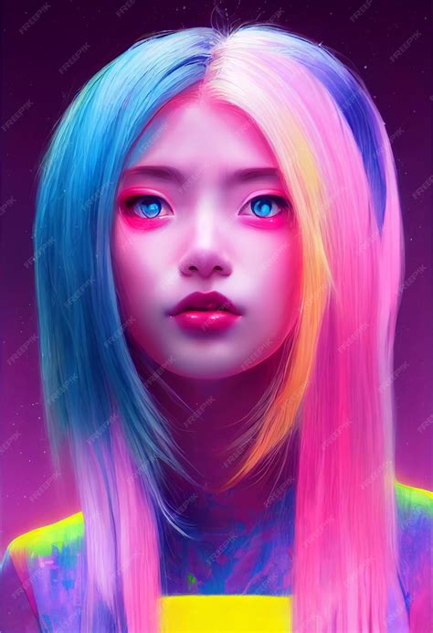Premium Photo Portrait Beautiful Anime Girl For Avatar And Computer