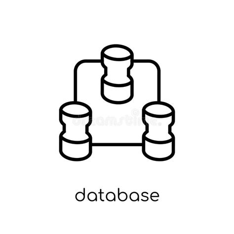 Database Interconnected Icon Trendy Modern Flat Linear Vector D Stock