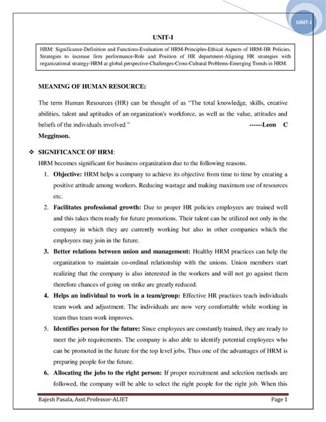 UNIT 1 Definition Nature Functions And Importance Of Management
