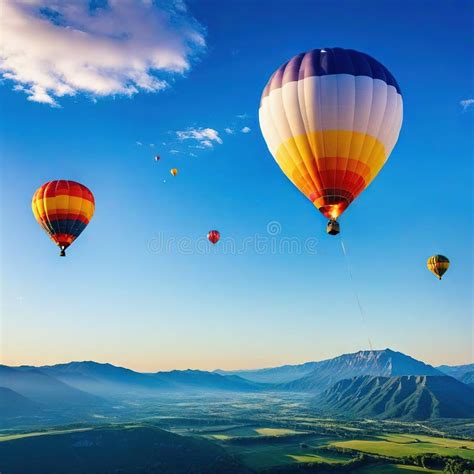 Hot Air Balloon Floating Over Night City Generative AI Illustration