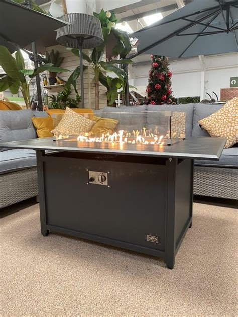 Nova Mercury Rectangular Fire Pit Table Burleydam Garden Centre