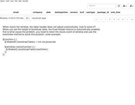 jquery bootstrap带分页表格数据搜索筛选代码
