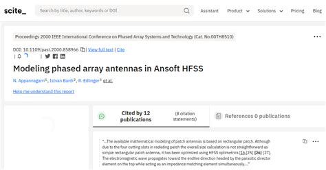 modeling phased array antennas in ansoft hfss [scite report]