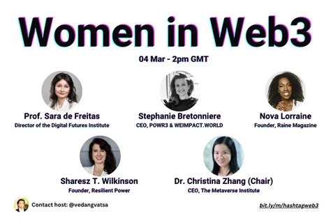 Vedang Vatsa Frsa On Linkedin Women In Web3 Opportunities For The Future Set A Reminder For