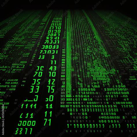 A Black And Green Matrix Code Background With Rows And Columns Of Scrolling Symbols And Numbers