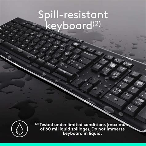 Logitech Mk270 Full Size Wireless Membrane Keyboard And Mouse Bundle For Pc Black 920 004536