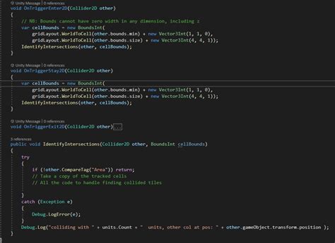 Iterate Through Positions And Calculate Collided Objects Unity Engine