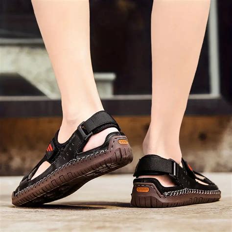 Mens Stitch Non Slip Sandals Wear Resistant Comfy Beach Shoes Summer