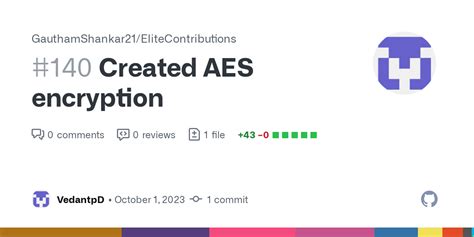 Created Aes Encryption By Vedantpd Pull Request Gauthamshankar Elitecontributions