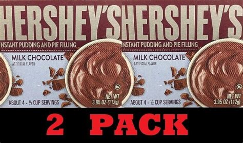2x Hersheys Milk Chocolate Instant Pudding And Pie Filling Dessert Mix 2