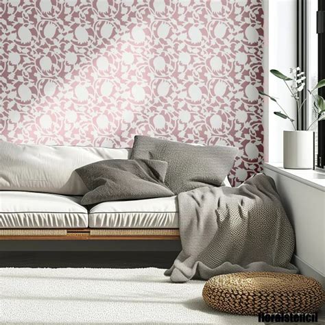 Stunning Tulip Block Print Wallpaper Stencil Ideas 0102 Floralstencil