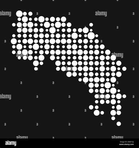 Costa Rica Map Silhouette Pixelated Generative Pattern Illustration