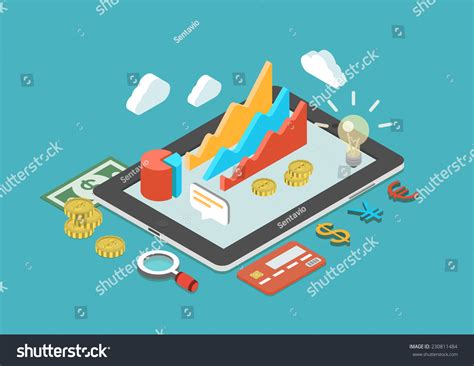 Flat 3d Isometric Mobile Application Business Stock Vector Royalty Free 230811484 Shutterstock