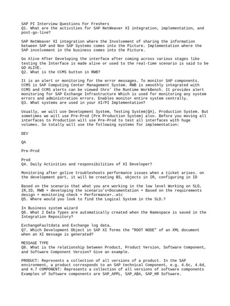 Sap Pi Po Interview Questions2 Pdf Function Mathematics Computer Science