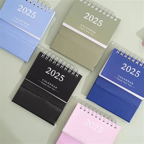 2025년 월별 데스크 달력 1개의 미니 휴대용 달력 책 사무실 및 가정 장식용 나선형 바인딩 달력 연도 보 Temu