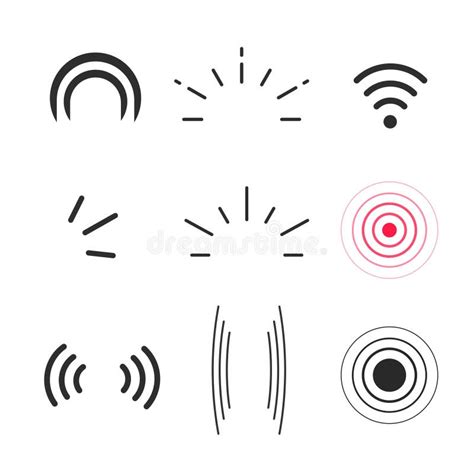 Signal Icons Vector Radio Signals Waves And Light Rays Symbols Stock Vector Illustration Of