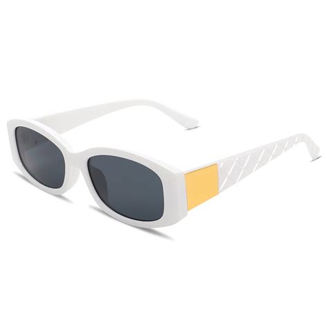 Fashion Rectangle Trendy Sunglasses For Women Vintage Oval Thick Sun