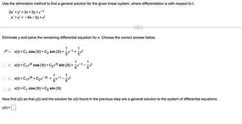 [solved] use the elimination method to find a general solu