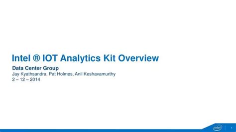 Ppt Intel ® Iot Analytics Kit Overview Powerpoint Presentation Free