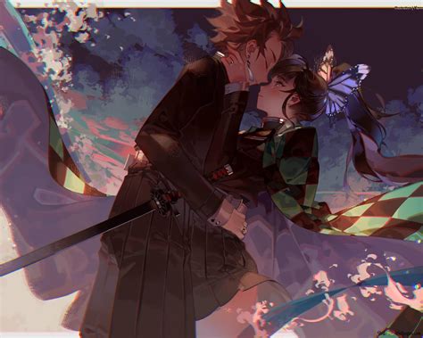 Kimetsu No Yaiba Het Romantische Moment Van Tanjiro En Kanao Hd