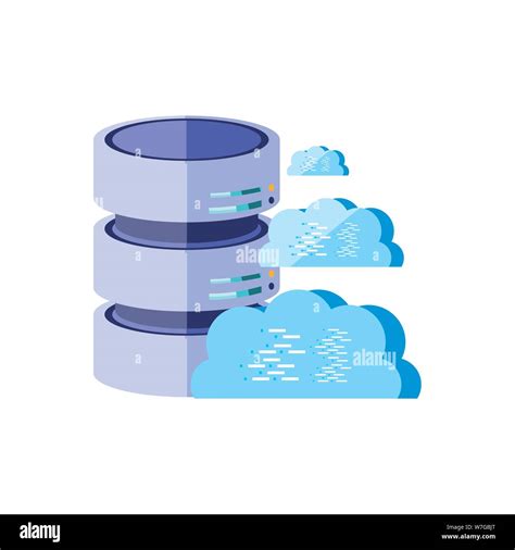 Data Center Disks With Cloud Computing Vector Illustration Design Stock