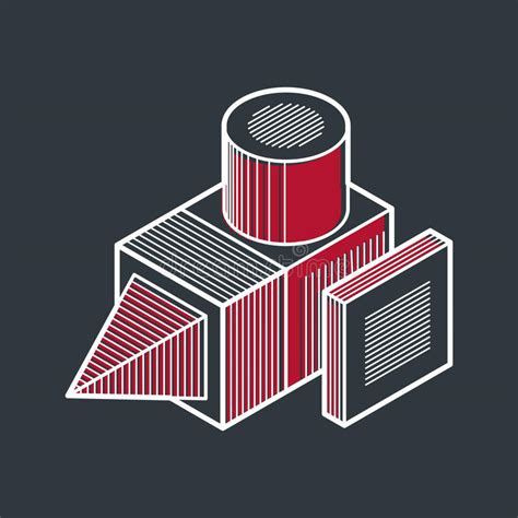 Engineering Abstract Shape 3d Vector Polygonal Figure Stock Vector