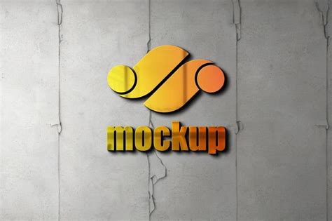 디자인 프리젠테이션을 위한 벽 로고 모형 템플릿 3d 현실적인 디자인 프리미엄 Psd 파일