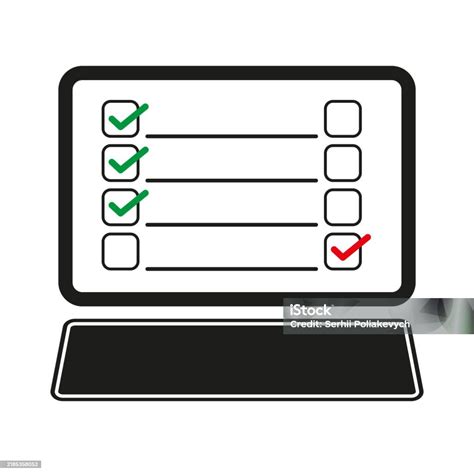 화면의 체크리스트 작업 관리자 아이콘입니다 디지털 체크리스트 표시 할 벡터 아이콘입니다 검은색에 대한 스톡 벡터 아트 및 기타 이미지 Istock