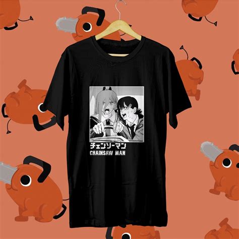 Jual Baju Kaos Anime Chainsaw Man Power And Kobeni Hitam Unisex S