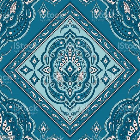 Floral Indian Paisley Pattern Vector Seamless Border Vintage Flower