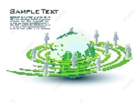 Illustration Of Networking With Globe On White Background Template