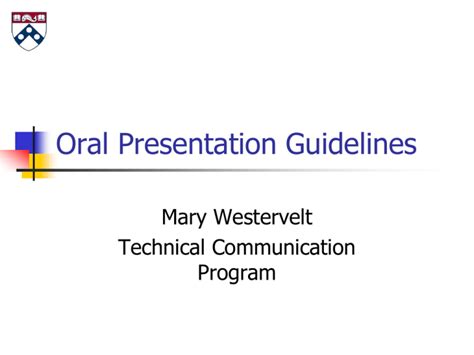 Oral Presentation Guidelines