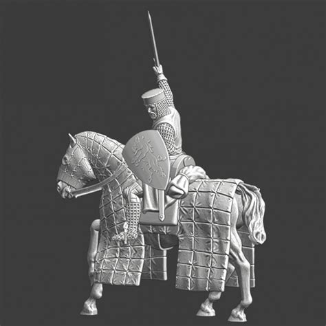 3d Printable Mounted Crusader Knight Sword Up By Northern Crusades