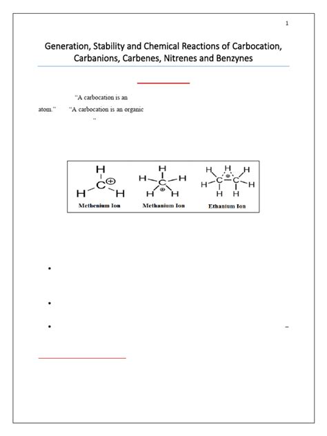 A Reactive Intermediates Pdf Ion Chemical Bond