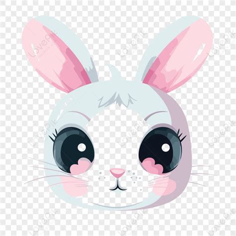 귀여운 토끼 얼굴 벡터만화클립 아트상표 Png 일러스트 무료 다운로드 Lovepik