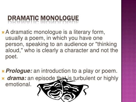 Dramatic Monologue Meaning Features And Examples Dram