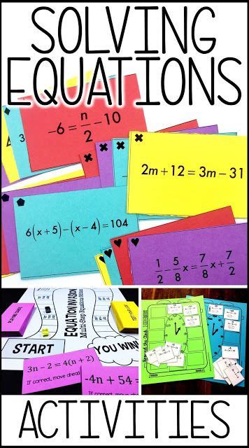 Solving Equations Activities Artofit