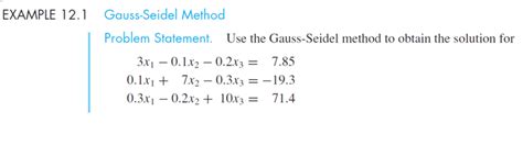 Solved Example Gauss Seidel Method Problem Statement Chegg