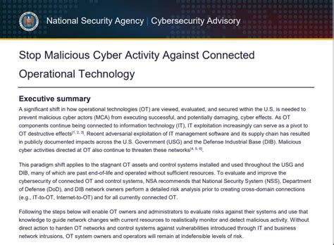 Cybersecurity Advisories And Guidance