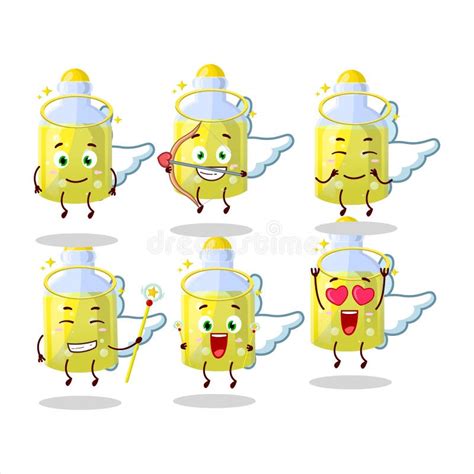 Desenho Animado De Poção Mágica Amarela é Um Personagem De Anjo Fofo