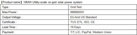 China 10mw Industrial Utility Scale Grid Tied Solar Pv System With Free