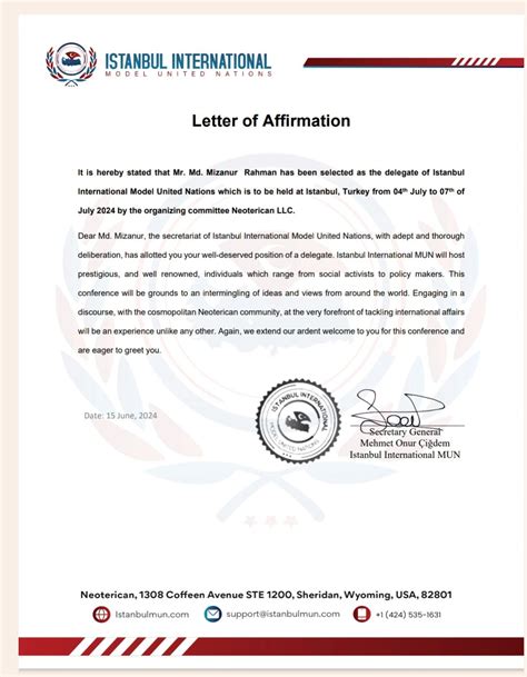 Md Mizanur Rahman On Linkedin Thanks To Istanbul International Mun