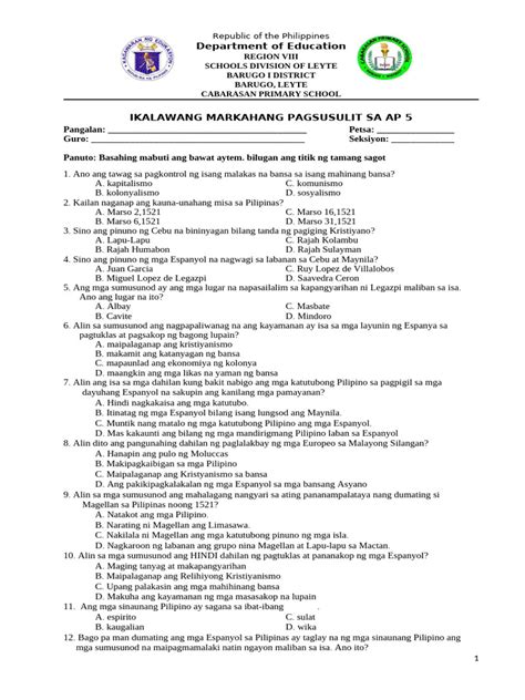 2nd Quarter Periodic Ap Test Ap 5 Pdf