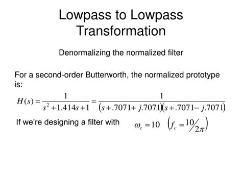 ppt normalized lowpass filters powerpoint presentation free download