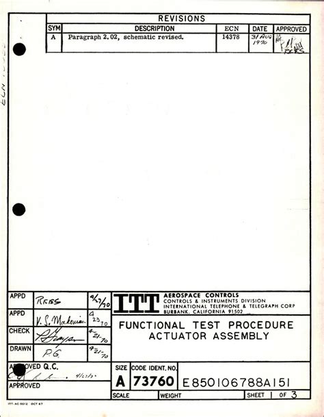 Functional Test Procedure For Actuator Assembly June1actdesa4