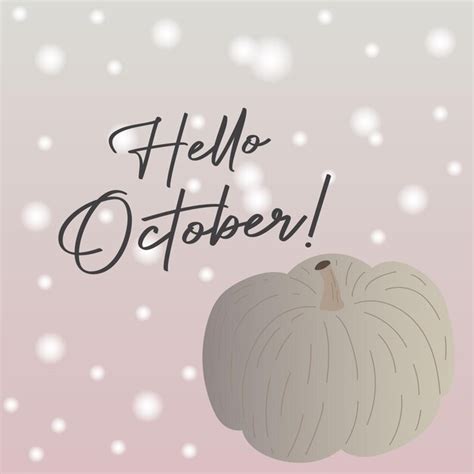 Linda Cita Con Letras A Mano Hola Octubre Decorada Con Hojas De Otoño