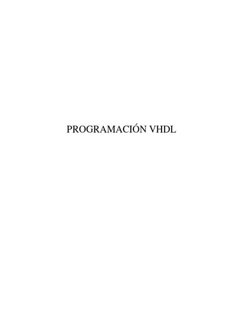 Programación Vhdl Pdf Vhdl Puerta Lógica