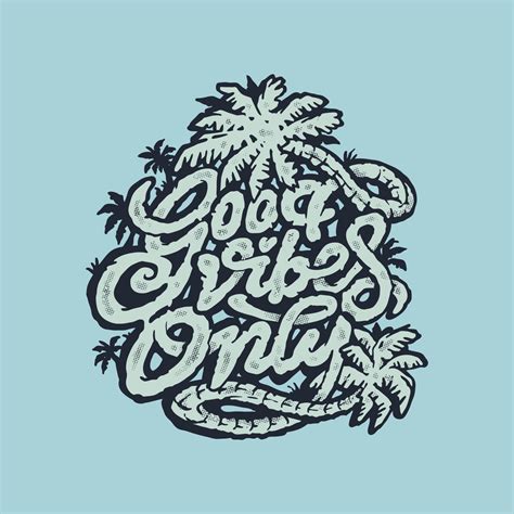 Good Vibes Only Typography Palm Tree Illustration 11849112 Vector Art